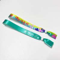 China Customization Logo Polyester Woven Cloth Wristbands Concert Promotion Events Gift Adjustable Length for sale