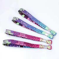 China Customization Logo Polyester Woven Cloth Wristbands Concert Promotion Events Gift Adjustable Length Wristbands for sale