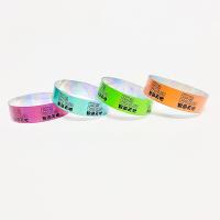 China Factory Wholesale Laser Glitter Wrist Strap Bands Event Concert Festival Laser Logo Shiny Laser Paper Wristband for sale
