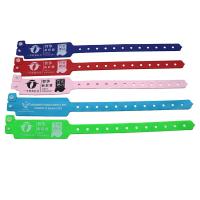 China Manufacturer Customizable Solid Color Wristband Plastic Vinyl Event Wristbands With Barcode for sale