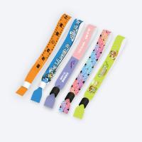 China Custom Pattern Polyester Woven Cloth Wristbands Concert Promotion Events Gift Adjustable Length for sale