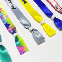 China Customizable Logo Polyester Woven Cloth Wristbands Concert Promotion Events Gift Adjustable Length for sale