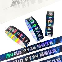 China Factory Wholesale Paper Wrist Bands Event Custom Concert Neon Rainbow Shiny Laser Promotional Gift Paper Wristband for sale