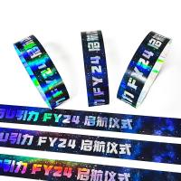 China Factory Wholesale Paper Wrist Bands Event Custom Concert Neon Rainbow Shiny Laser Promotional Gift Paper Wristband for sale