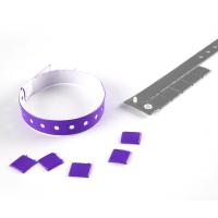 China Disposable Custom Neon Fluorescent PVC Wristband with Tabs and Heat Transfer Printing for sale