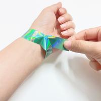 China Adjustable Neon Rainbow Laser Glitter Wristband for Unisex Event Concert Festival for sale