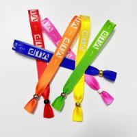 China Adjustable Length Woven Cloth Fabric Wristbands for Concert Promotion Events Gift OEM for sale