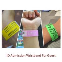 China Custom Tyvek Event Wristbands Barcode Number Waterproof Party Identification Admission Paper Bracelet for sale