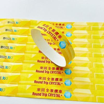 China Customized Waterproof Tyvek Dupont Paper Wristband With Bar Coding for Admission for sale