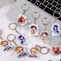 China Transparent Acrylic Keychain With Metal Ring Cartoon character Durable Silk Screen Printed Ideal Gift Acrylic Keychain for sale