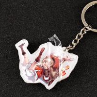 China Transparent Acrylic Keychain With Metal Ring Cartoon character Durable Silk Screen Printed Ideal Gift Acrylic Keychain for sale