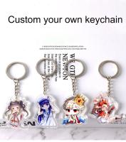 China Transparent Acrylic Keychain With Metal Ring Cartoon character Durable Silk Screen Printed Ideal Gift Acrylic Keychain for sale