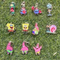 China Transparent Acrylic Keychain With Metal Ring Durable Cartoon SpongeBob SquarePants Printed Ideal Gift Acrylic Keychain for sale