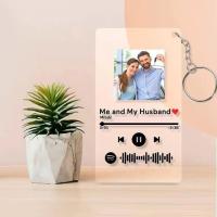 China Factory Custom Rectangular Acrylic Key Chain Picture Key Ring Couple Lover Photo Picture Song Lyric Printed Keychain for sale