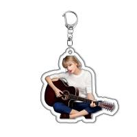China Factory Custom Holographic Acrylic Key Chain Star Singer Taylor Swift Picture Printed Key Ring Acrylic Keychain for sale