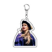 China Factory Custom Holographic Acrylic Key Chain Star Singer Taylor Swift Picture Printed Key Ring Acrylic Keychain for sale
