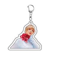 China Factory Custom Holographic Acrylic Key Chain Star Singer Taylor Swift Picture Printed Key Ring Acrylic Keychain for sale