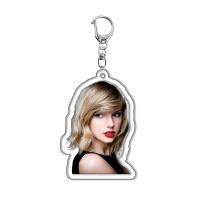 China Factory Custom Holographic Acrylic Key Chain Star Singer Taylor Swift Picture Printed Key Ring Acrylic Keychain for sale