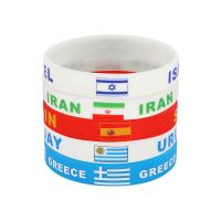 China Custom National Day Silicone Bracelet FootBall World Cup National Flag Rubbery UK USA Country Flag Wristband for sale