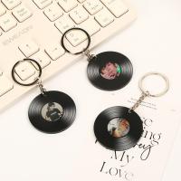 China Metal Ring Transparent Acrylic Keychain Durable Simple Album CD Singer Idol Printed for sale