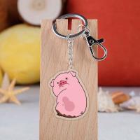 China Cartoon Character Gravity Falls Printed Transparent Acrylic Keychain With Metal Ring for Durable Gift for sale