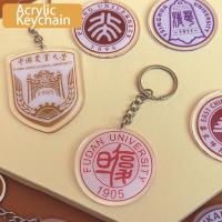 China Customized Souvenir Acrylic Keychain for School Fete Day Printing Silk Screen Printing for sale
