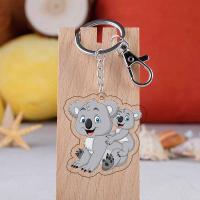 China Custom Holographic Acrylic Keychain , Cute Animal Design Acrylic Picture Keychain for sale