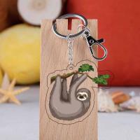 China Custom Holographic Acrylic Keychain , Cute Animal Design Acrylic Picture Keychain for sale