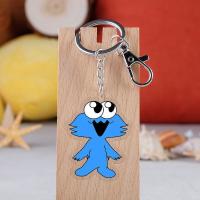 China Metal Ring Attachment Transparent Acrylic Keychain Durable Cartoon Sesame Street Print for sale