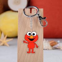 China Metal Ring Attachment Transparent Acrylic Keychain Durable Cartoon Sesame Street Print for sale