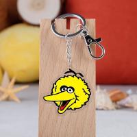 China Metal Ring Attachment Transparent Acrylic Keychain Durable Cartoon Sesame Street Print for sale