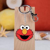 China Metal Ring Attachment Transparent Acrylic Keychain Durable Cartoon Sesame Street Print for sale