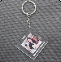 China Gift Acrylic Key Chain Custom Lover Couple Family Friend Photo Printed Acrylic Photo Keyring for sale