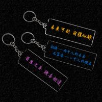 China Transparent Acrylic Keychain Durable Simple Letter Word Printed With Metal Ring for sale