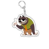China Zootopia Souvenir Printed Acrylic Charms Keychain With Metal Ring And Fashionable Desig for sale