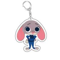 China Zootopia Souvenir Printed Acrylic Charms Keychain With Metal Ring And Fashionable Desig for sale