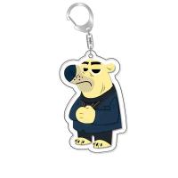 China Zootopia Souvenir Printed Acrylic Charms Keychain With Metal Ring And Fashionable Desig for sale
