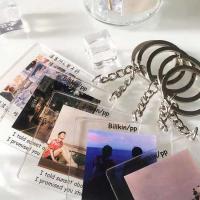China Custom Gift Acrylic Key Chain Lover Couple Family Friend Photo Printed With Key Ring for sale
