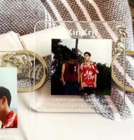 China Custom Gift Acrylic Key Chain Lover Couple Family Friend Photo Printed With Key Ring for sale