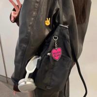 China Factory Custom Euramerican Heart Acrylic Key Chain Picture Key Ring Couple Lover Heart Text Words Printed Keychain for sale
