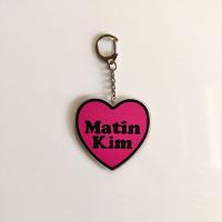 China Factory Custom Euramerican Heart Acrylic Key Chain Picture Key Ring Couple Lover Heart Text Words Printed Keychain for sale