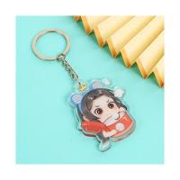 China Pattern Printed Acrylic Keychain Cute Cartoon Character Cute Durable Metal Ring Charms Acrylic Keychain Manufacturer for sale