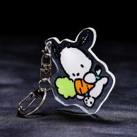 China Pattern Printed Acrylic Keychain Cute Cartoon Character Cute Durable Metal Ring Charms Acrylic Keychain Manufacturer for sale