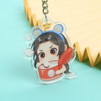 China Manufacturer Pattern Printed Acrylic Keychain Caricatur Cartoon Character Cute Durable Metal Ring Charm Acrylic Keychain for sale