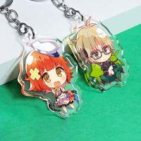 China Manufacturer Pattern Printed Acrylic Keychain Caricatur Cartoon Character Cute Durable Metal Ring Charm Acrylic Keychain for sale