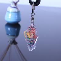China Manufacturer Cartoon Pattern Printed Acrylic Keychains Caricatur Cartoon Character Cute Charm Acrylic Keychains for sale