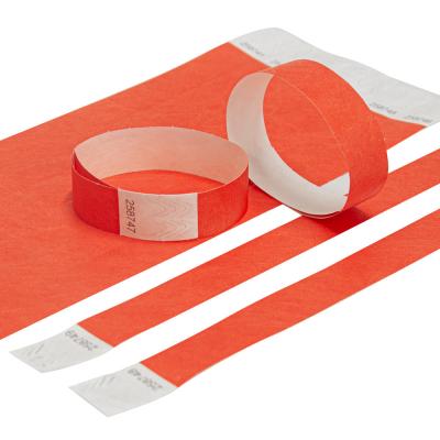 China Custom Tyvek Event Wristbands Solid Color Logo Printed Waterproof For Pool Party Identification Admission Paper Bands for sale