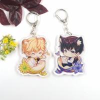 China Manufacturer Custom Cartoon Pattern Printed Acrylic Keychain Cute Caricatur Cartoon Character Bag Charm Acrylic Keychain for sale