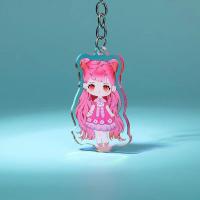 China Manufacturer Custom Pattern Printed Acrylic Keychain Cute Caricatur Cartoon Character Bag Charm Acrylic Keychain for sale