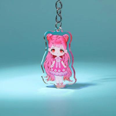 China Manufacturer Custom Pattern Printed Acrylic Keychain Cute Caricatur Cartoon Character Bag Charm Acrylic Keychain for sale